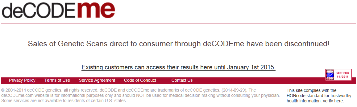 deCODEme Consumer Tests Discontinued | DNAeXplained – Genetic Genealogy